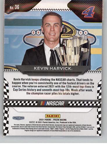 2021 Panini Prizm Variations Racing #36 Kevin Harvick Official Nasar Racing Trading Card in Raw (NM or Better) Condtion