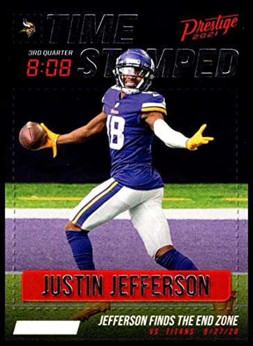 2021 Panini Prestige Time Stamped #4 Justin Jefferson Minnesota Vikings Official NFL Football Trading Card in Raw (NM or Better) Condition