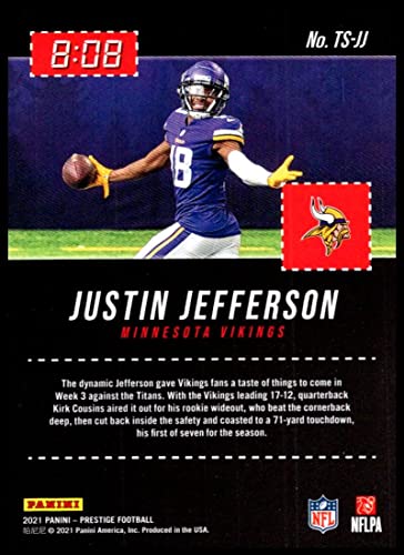 2021 Panini Prestige Time Stamped #4 Justin Jefferson Minnesota Vikings Official NFL Football Trading Card in Raw (NM or Better) Condition