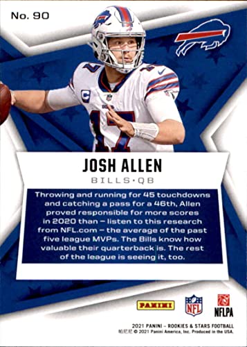 2021 Rookies and Stars #90 Josh Allen Buffalo Bills Panini NFL Football Trading Card