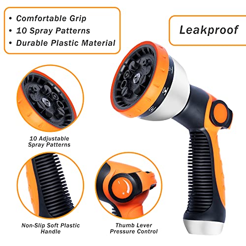 FENERI Water Hose Nozzle Sprayer Heavy Duty Comes With Adjustable 10 Spray Pattern Thumb Control Valve Garden Hose Sprayer Outdoor Pets Garden Hose Nozzle Water Sprayer Hose Sprayer Nozzle Hose Gun