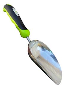 garden guru super strong garden scoop trowel shovel transplanter – stainless steel – rust resistant – ergonomic grip – perfect hand shovel for gardening transplanting and digging