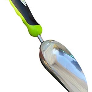 Garden Guru Super Strong Garden Scoop Trowel Shovel Transplanter - Stainless Steel - Rust Resistant - Ergonomic Grip - Perfect Hand Shovel for Gardening Transplanting and Digging