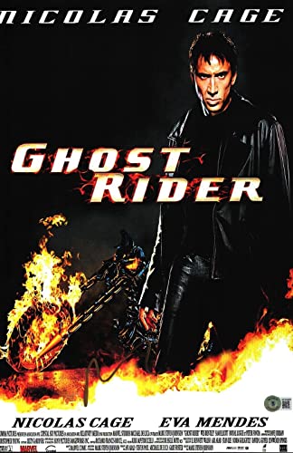 Nicolas Cage Signed Autographed Ghost Rider 11x17 Movie Poster Photo Beckett COA