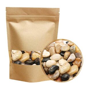 polished river stones natural decorative river pebbles rocks mixed color pebbles aquarium gravel rock for outdoor or indoor decor, vase fillers, fish tank, landscaping 2.2lb 1″ to 1.5″ size