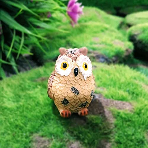 BOLWHAO Feijinmao 12 pcs Miniature Owl Figurines Resin Miniature Owl Fairy Garden Decor Owl Landscape Garden Decoration Mini Owls Figurines Fairy Garden Accessories