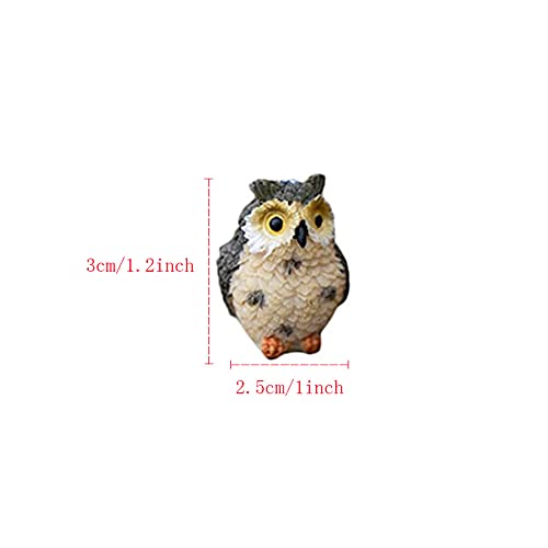 BOLWHAO Feijinmao 12 pcs Miniature Owl Figurines Resin Miniature Owl Fairy Garden Decor Owl Landscape Garden Decoration Mini Owls Figurines Fairy Garden Accessories