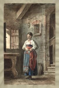 italian peasant woman in a domestic interior