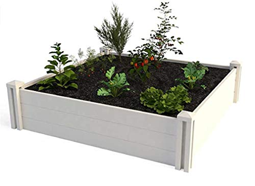 Vita 4 ft. x 4 ft. White Vinyl Raised Garden Bed 2-Pack