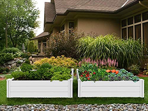 Vita 4 ft. x 4 ft. White Vinyl Raised Garden Bed 2-Pack