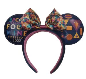 disney parks – minnie mouse ear headband – 2022 epcot food and wine festival