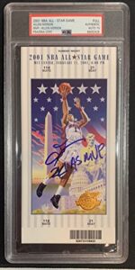 allen iverson autographed 2001 nba all star game mvp signed basketball ticket auto graded psa 10 66650426