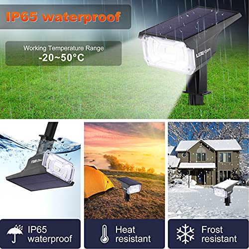 LEREKAM Solar Spot Lights Outdoor, IP65 Waterproof 40 LEDs Solar Landscape Spotlights,USB & Solar Powered Wall Lights Dark Sensing Auto On/Off,3 Modes Outdoor Solar Garden Lights for Yard Porch 2 Pack