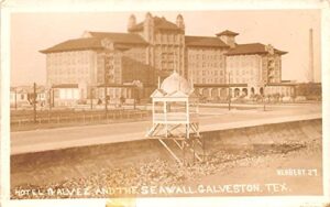 hotel galvez and seawall galveston, texas postcard