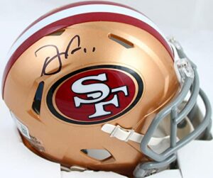 brandon aiyuk autographed san francisco 49ers speed mini helmet- beckett w hologram black