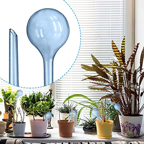 Gddochn 20 Pcs Clear Plant Watering Globes,Garden Self Watering Bulbs,Automic Watering Device for Plant,Flowers,Garden,Indoor Outdoor Decoration(Small, Dark Blue)