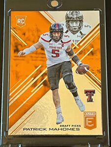 2017 panini donruss elite patrick mahomes ii football rookie card – orange parallel – texas tech red raiders