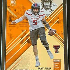 2017 Panini Donruss Elite PATRICK MAHOMES II Football ROOKIE Card - Orange Parallel - Texas Tech Red Raiders