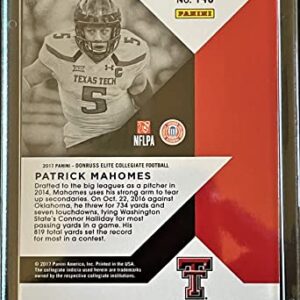 2017 Panini Donruss Elite PATRICK MAHOMES II Football ROOKIE Card - Orange Parallel - Texas Tech Red Raiders