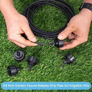 Yulaiyoen Drip Irrigation Hose Connectors,1/4 Inch Drip Irrigation Tubing x 3/4 FHT Swivel Garden Faucet Adapter, Convert 3/4" Garden Hose to 1/4" Drip Pipe for Irrigation Kits (3-Pack)