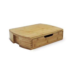 aerogarden bamboo garden storage drawer, holds indoor garden supplies