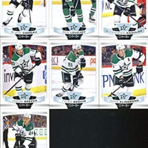 2019-20 O-Pee-Chee Hockey Dallas Stars Team Set (Made by Upper Deck) of 16 Cards: Valeri Nichushkin(#44), Andrew Cogliano(#111), Radek Faksa(#114), Mats Zuccarello(#218), Miro Heiskanen(#248), Mattias Janmark(#259), Ben Bishop(#281), Jamie Benn(#305), Esa