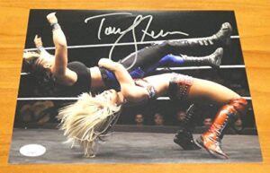 toni storm signed 8×10 pro wrestling photo with jsa sticker (no card)