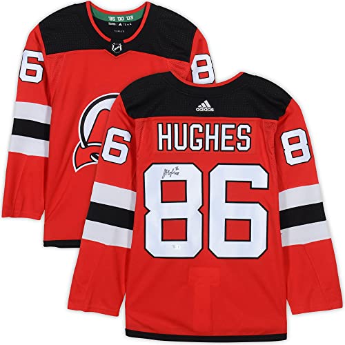 Jack Hughes New Jersey Devils Autographed Red Adidas Authentic Jersey - Autographed NHL Jerseys