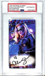 alicia silverstone”batgirl” signed 1997 skybox batman & robin card psa/dna slab