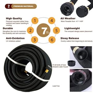 Soaker Hose,Heavy Duty 1/2 inch Rubber Soaker Hoses for Garden Beds Save 70% of Water Drip Irrigation Kit with Connector Set for Lawn&yard,Landscaping (100 FT PRO)