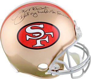 joe montana san francisco 49ers autographed riddell pro-line helmet with “i left my heart in san francisco” inscription – autographed nfl helmets