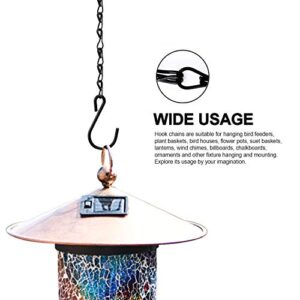 XDW-GIFTS 4 Pack 25.5 Inch Hanging Chain with Hooks for Hanging Bird Feeders, Birdbaths, Planters, Lanterns, Wind Chimes, Baskets, Billboards, Decorative Ornaments, Outdoor Indoor Use (Black)