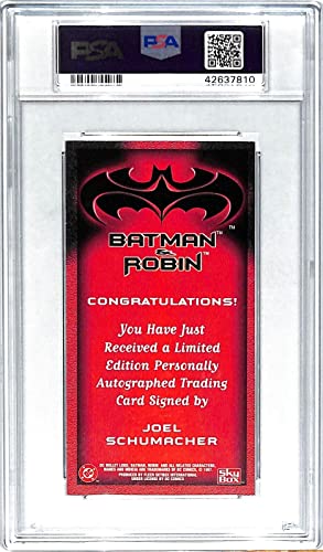 JOEL SCHUMACHER Signed 1997 Skybox Batman & Robin Director Card PSA/DNA Slab