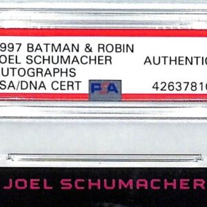 JOEL SCHUMACHER Signed 1997 Skybox Batman & Robin Director Card PSA/DNA Slab