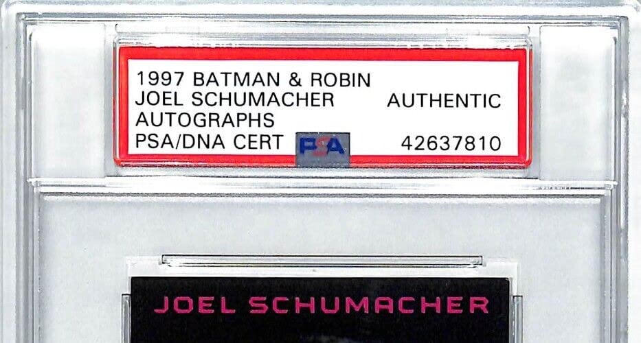 JOEL SCHUMACHER Signed 1997 Skybox Batman & Robin Director Card PSA/DNA Slab