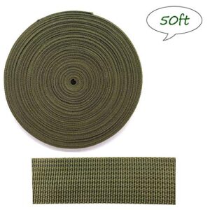 HanyHere 1 Roll 65.6 Feet Tree Tie for Plant Support Garden Strap 1 Inch Width Staking and Guying Material 1,800 Lbs Strength (Army Green)