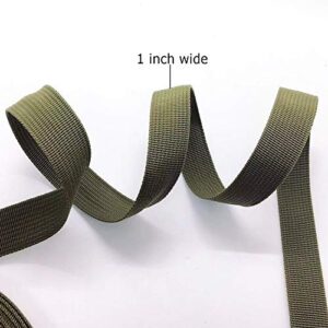 HanyHere 1 Roll 65.6 Feet Tree Tie for Plant Support Garden Strap 1 Inch Width Staking and Guying Material 1,800 Lbs Strength (Army Green)