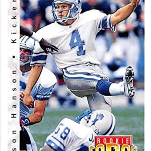 1992 Upper Deck #411 Jason Hanson RC - Detroit Lions (RC - Rookie Card)(Football Cards)