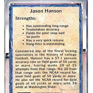 1992 Upper Deck #411 Jason Hanson RC - Detroit Lions (RC - Rookie Card)(Football Cards)