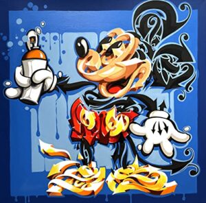 deconstructed reconstructed mickey by erni vales of evlworld limited edition museum grade art print on aluminum metal