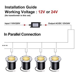 ALEDECO 4 Pack 3w 12v Low Voltage In-ground Lights LED Landscape Light Waterproof IP67 Pathway Lights Outdoor spotlights Trees Flags for Garden,Yard,Tree (Warm White)