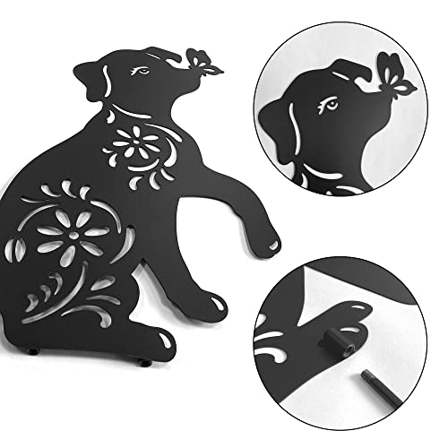 Stake Garden Metal Dog Garden Stakes, Yard Decor Art Lawn, Outdoor Home Decor Animal Silhouette Statues, Set of 2