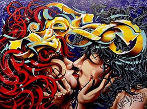 beso by erni vales of evlworld limited edition museum grade art print on aluminum metal