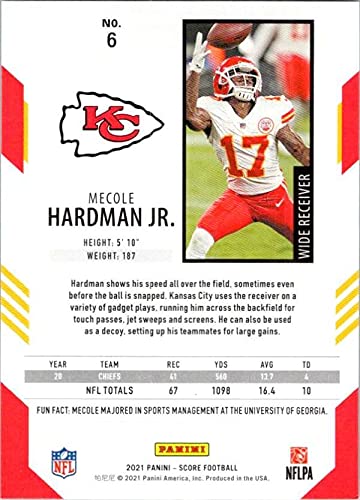 2021 Score #6 Mecole Hardman Jr. Kansas City Chiefs NM-MT NFL Football