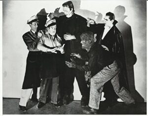 abbott & costello bela lugosi as dracula glenn strange as frankenstein & lon chaney jr. as the wolf man 8×10 photo bud abbott lou costello meet frankenstein