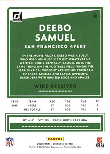 2020 Donruss #15 Deebo Samuel San Francisco 49ers NFL Football Trading Card