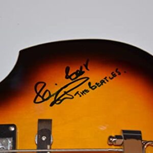 Pete Best Signed Autograph Left Handed Bass Guitar THE BEATLES COA + EXACT Proof