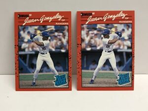 juan gonzalez 1990 donruss rookie cards regular and reverse negative #33