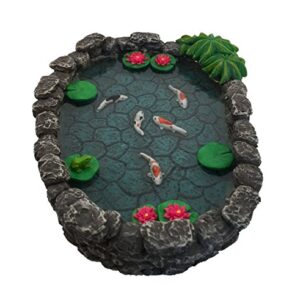 GlitZGlam KOI Miniature Pond - Koi Pond for a Fairy Garden. A Miniature Pond for a Miniature Fairy Garden and Enchanted Garden Accessories