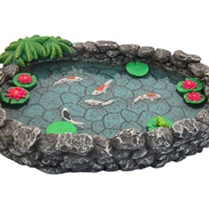 GlitZGlam KOI Miniature Pond - Koi Pond for a Fairy Garden. A Miniature Pond for a Miniature Fairy Garden and Enchanted Garden Accessories